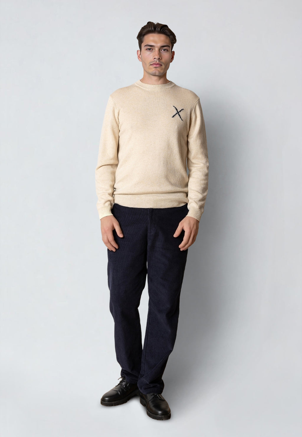 STONE KNITTED SWEATER - Ecru Melange – Urban Brands
